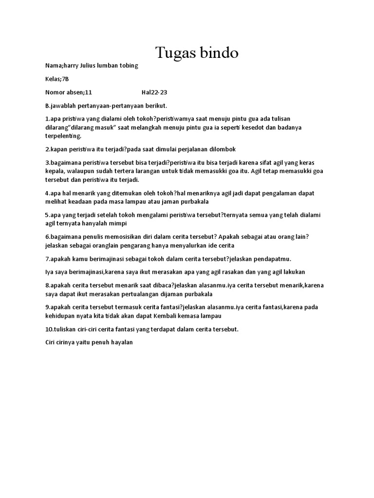 Tugas Bindo | PDF