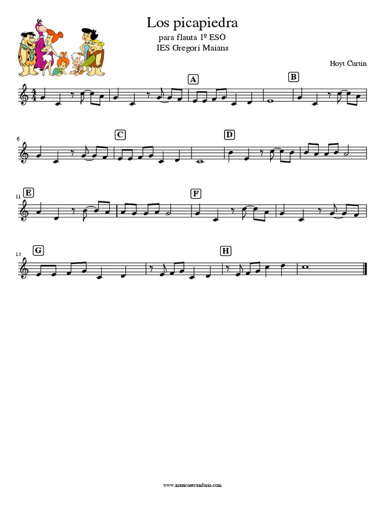 Los Picapiedra: para Flauta 1º ESO IES Gregori Maians | PDF