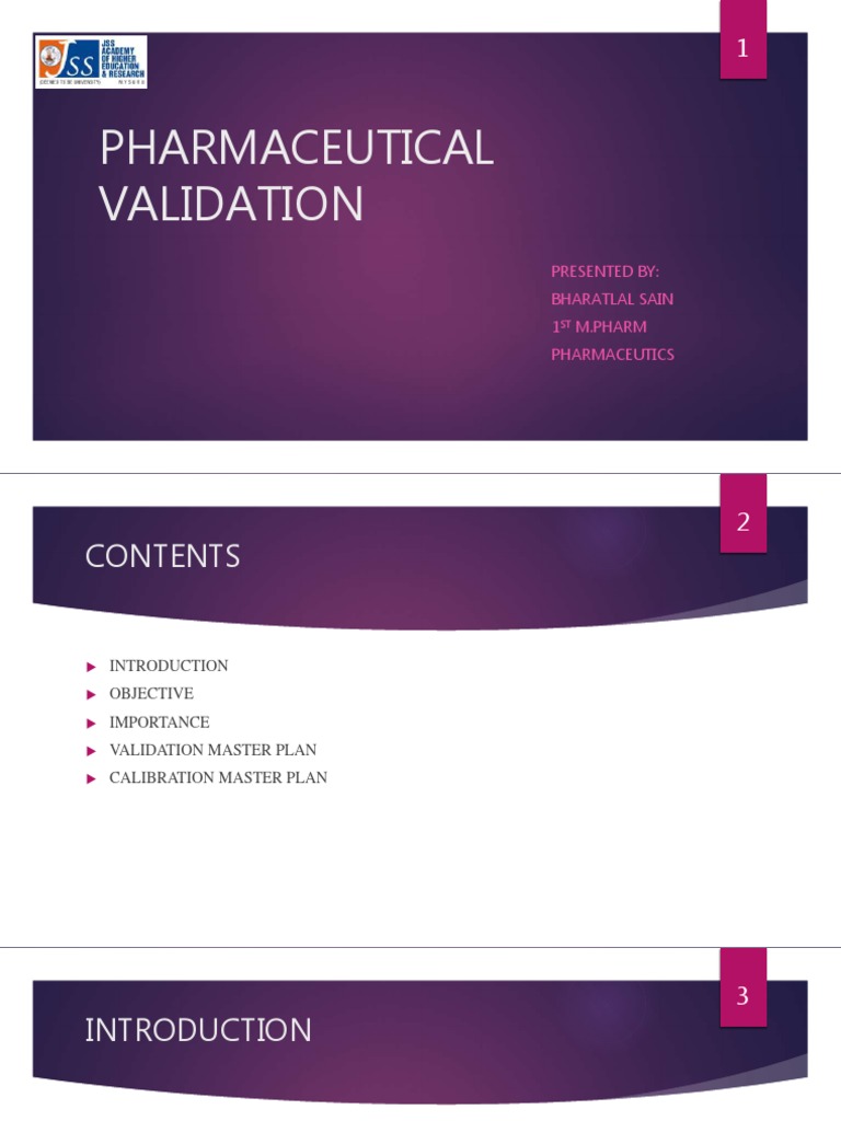 Pharmaceutical Validation: Presented By: Bharatlal Sain 1 M.Pharm ...