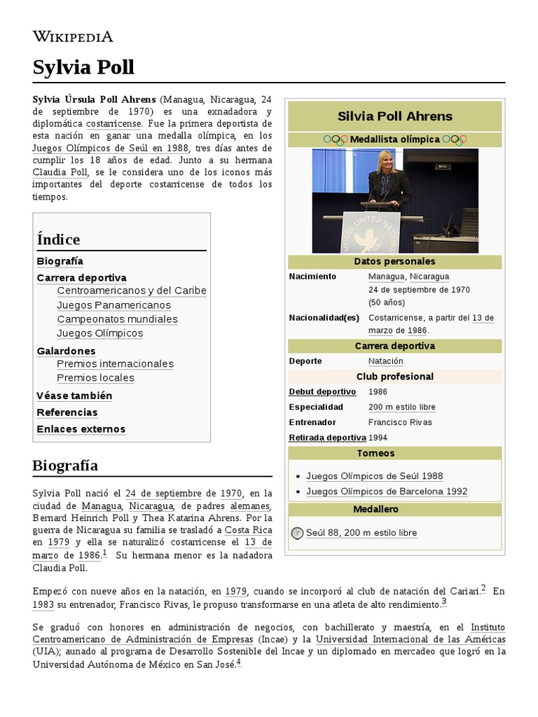 Sylvia Poll | PDF | Juegos olímpicos | Deportes