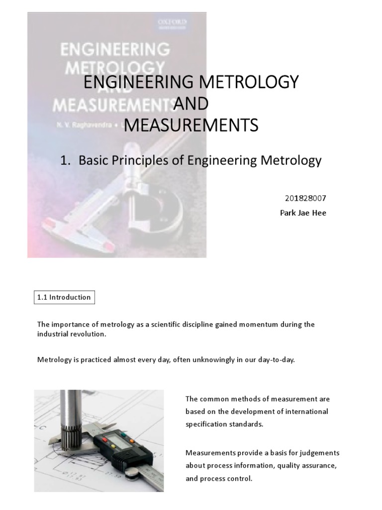1.Basic principles of engineering metrology - 박재희 | PDF | Accuracy And Precision | Observational ...