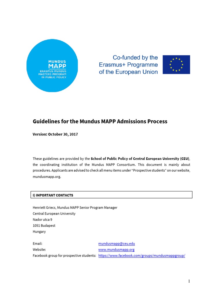 Mundus MAPP Admissions Process Outline Oct 30, 2017 | PDF | Test Of ...