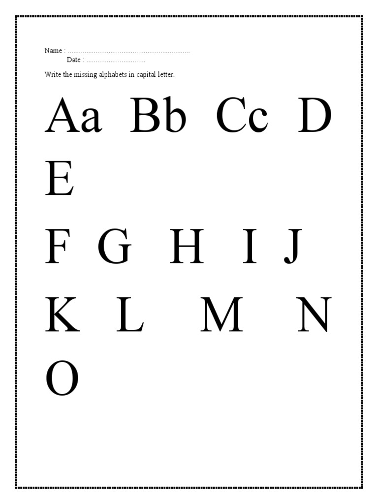 Alphabet Worksheet | PDF