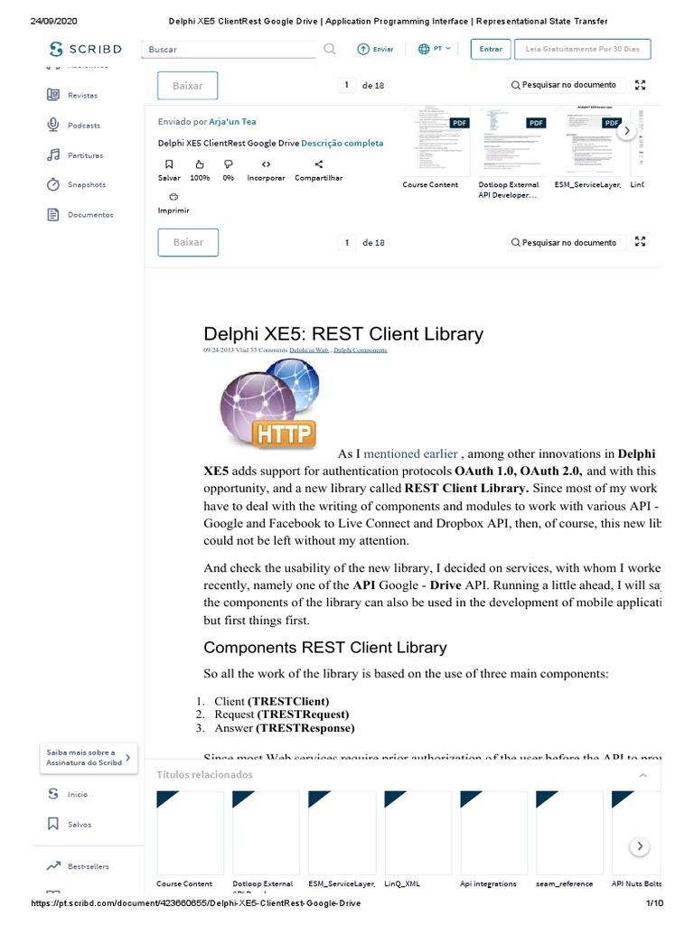 Delphi XE5: REST Client Library | PDF | Application Programming ...