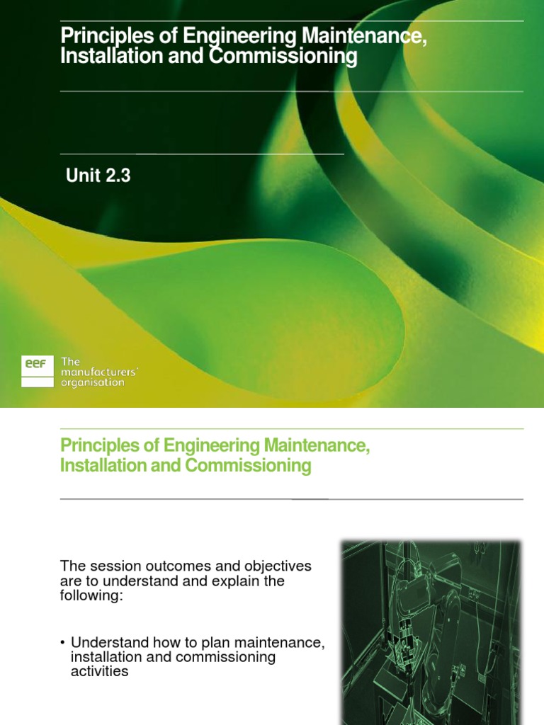 Unit 2.3 Maintenance Principles | PDF | Safety | Business