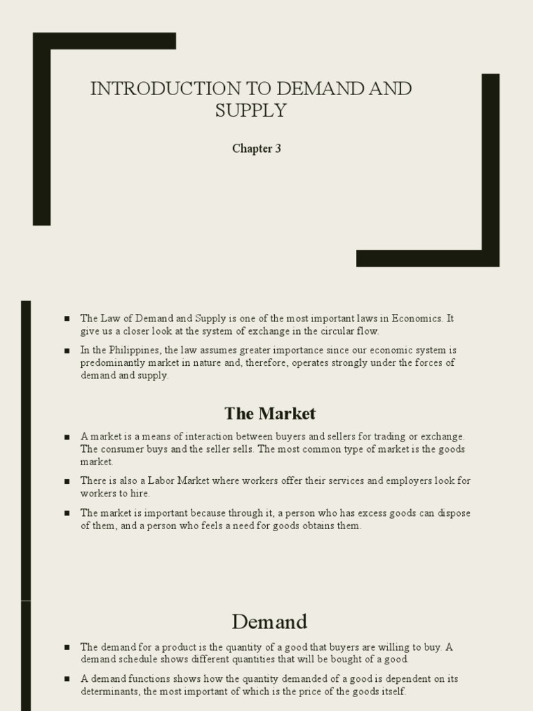 Introduction To Demand and Supply | PDF | Supply (Economics) | Demand