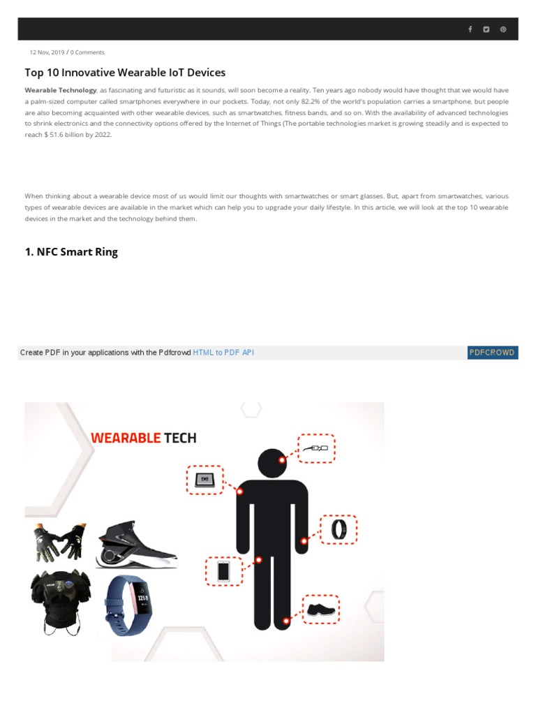 Top 10 Innovative Wearable Iot Devices | PDF | Wearable Technology ...