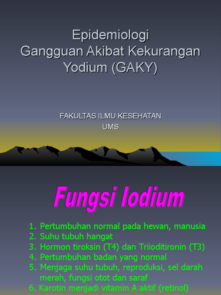 Epidemiologi Gangguan Akibat Kekurangan Yodium (GAKY) | PDF