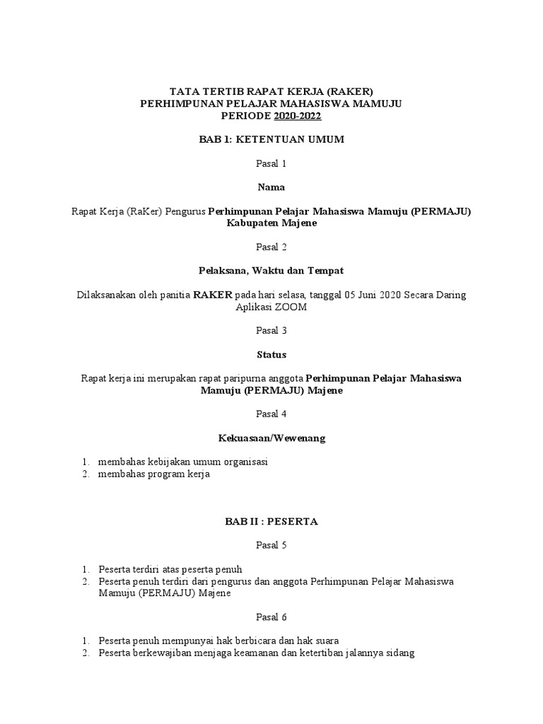 Draft RAKER PERMAJU | PDF