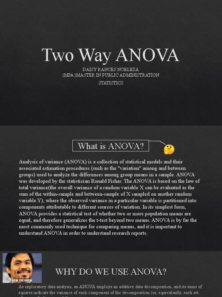 12.2 Two Way ANOVA | PDF | F Test | Analysis Of Variance