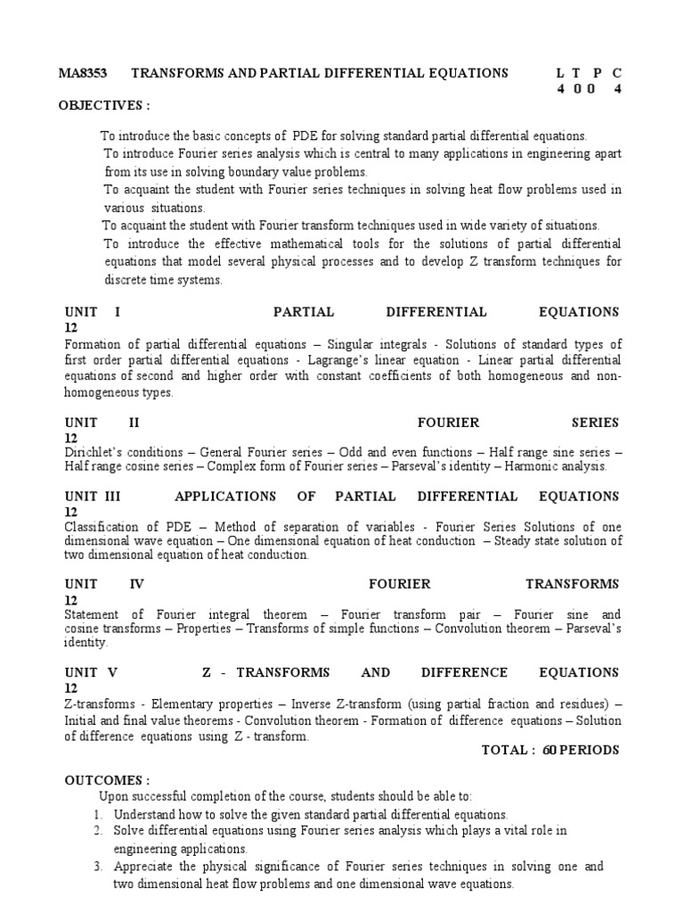 TPDE | PDF | Fourier Transform | Partial Differential Equation