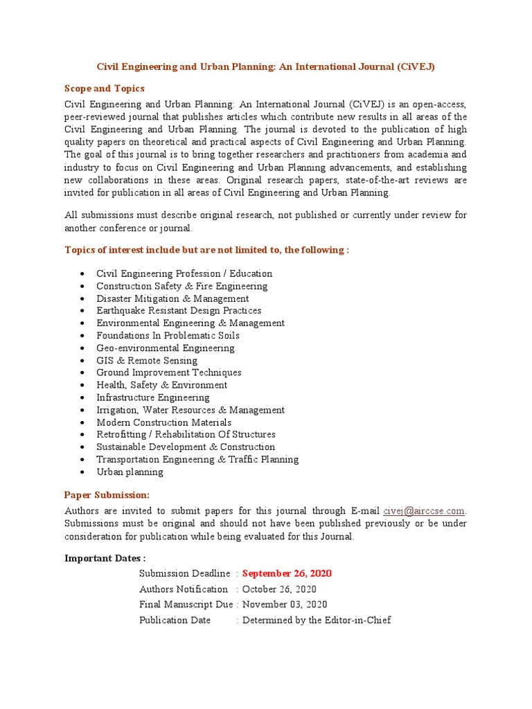 CiVEJ: Civil Engineering Journal Overview | PDF | Art