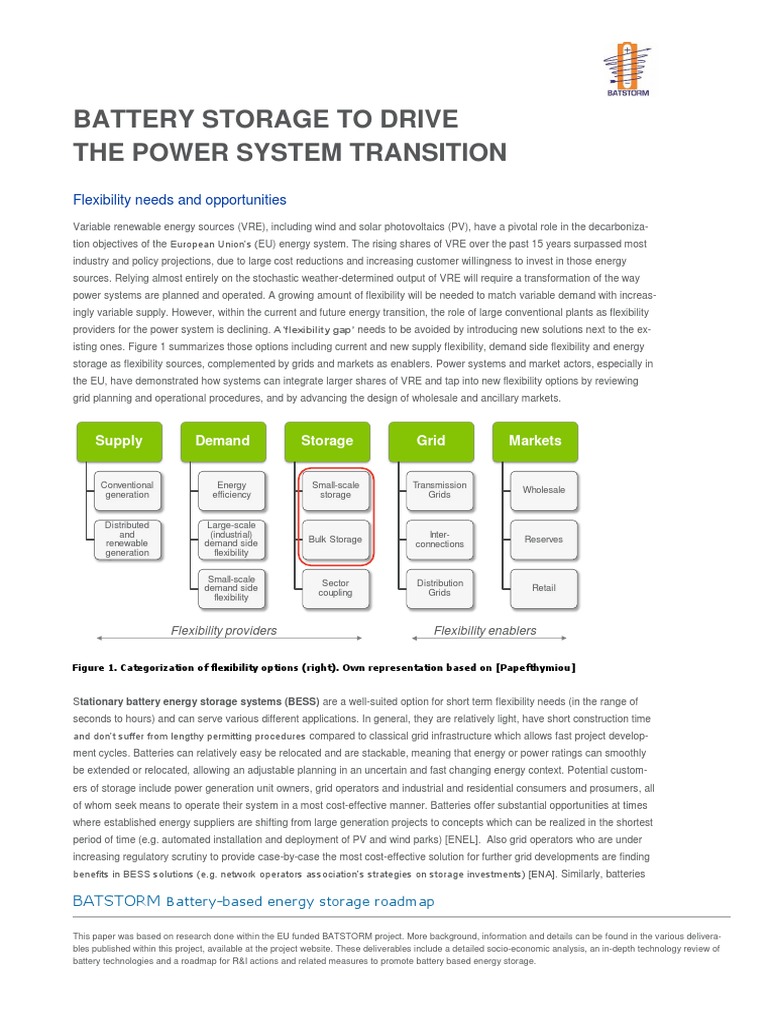 Report - Battery Storage To Drive The Power System Transition | PDF ...