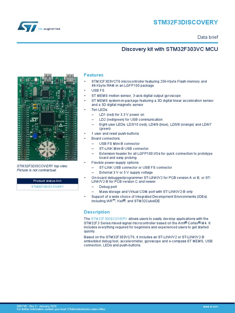 Discovery Kit With STM32F303VC MCU | PDF | Arm Architecture | Microcontroller
