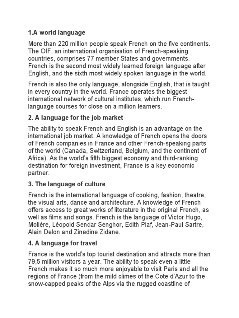 French Assignment | PDF | French Language | France