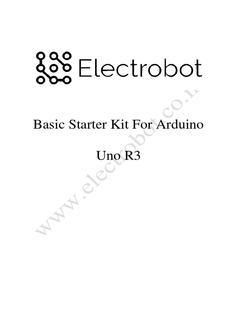 Electrobot Basic Starter Kit For Arduino Uno R3 Pdf Relay Arduino