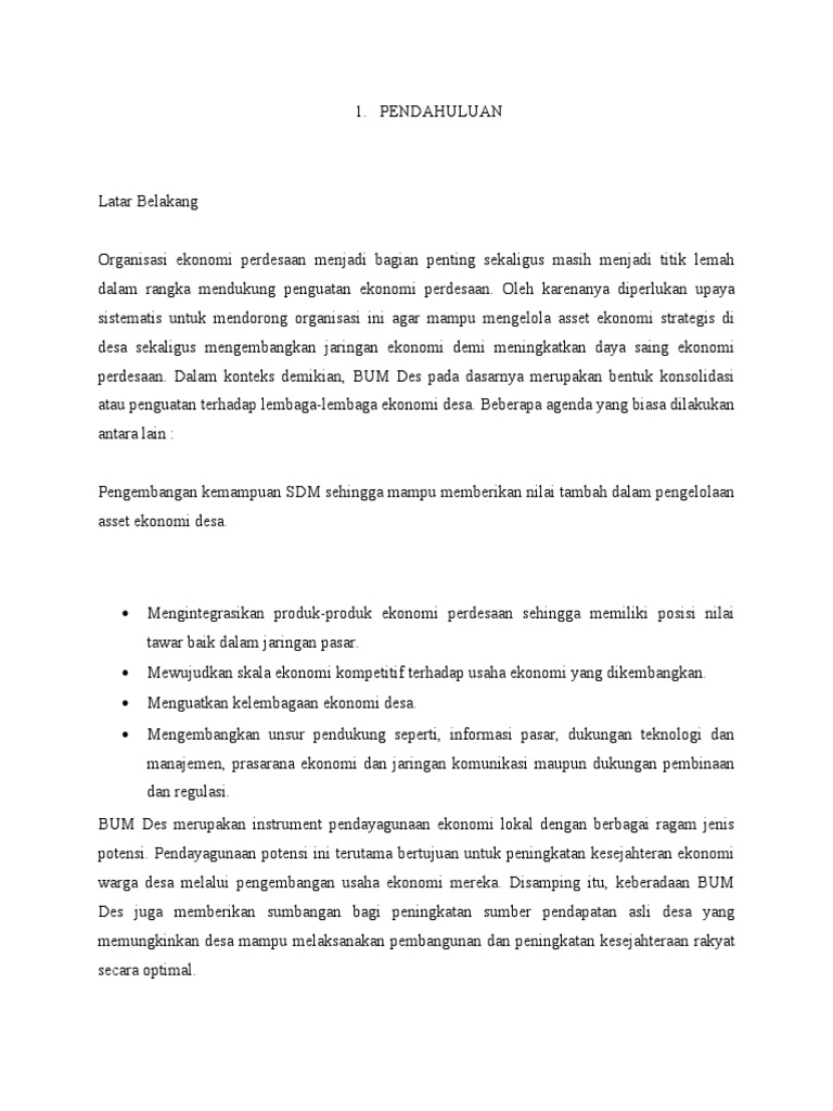 Proposal BUMDES | PDF