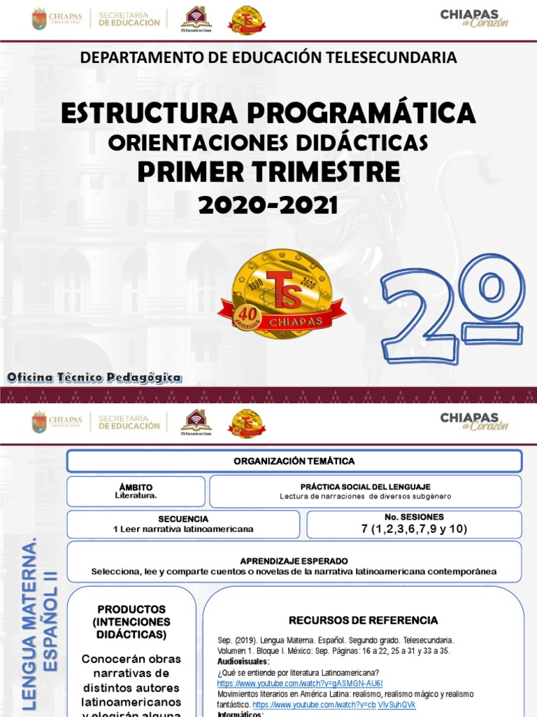 Segundo Grado Ts. 1er Trimestre Estructura Programática | PDF | Multiplicación | Importar