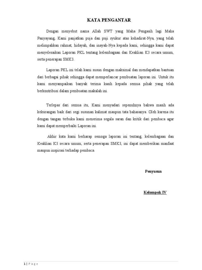 Contoh Laporan Ak3u | PDF