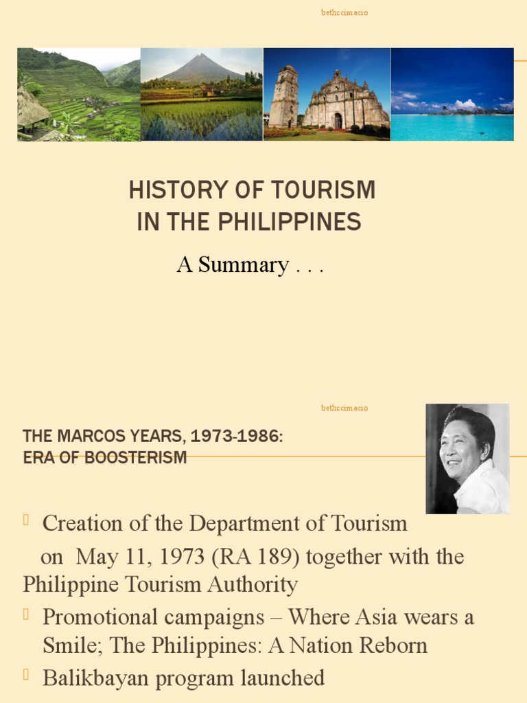 HTM 101 - Tourism History in The Philippines | PDF | Philippines | Tourism