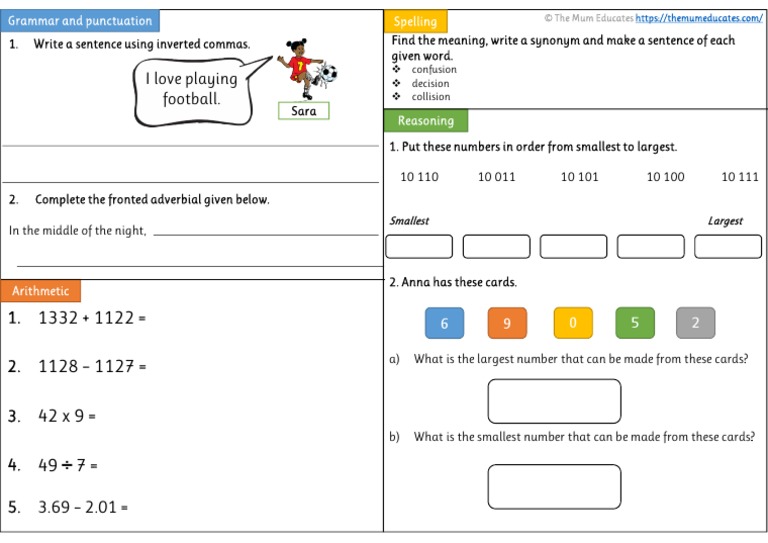 Year 4 Test A Day 4 TME | PDF