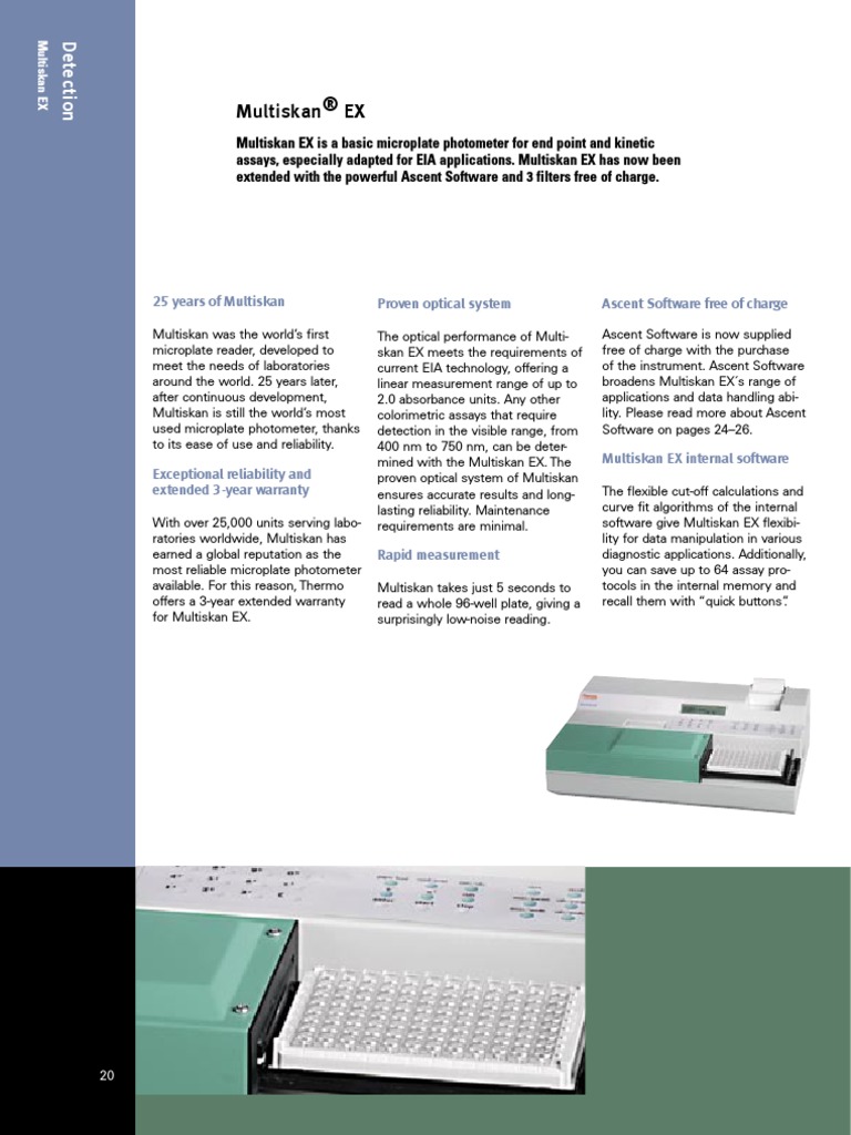 Thermo Scientific Multiskan EX | PDF | Equipment | Optics