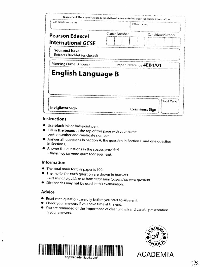 English Language B | PDF