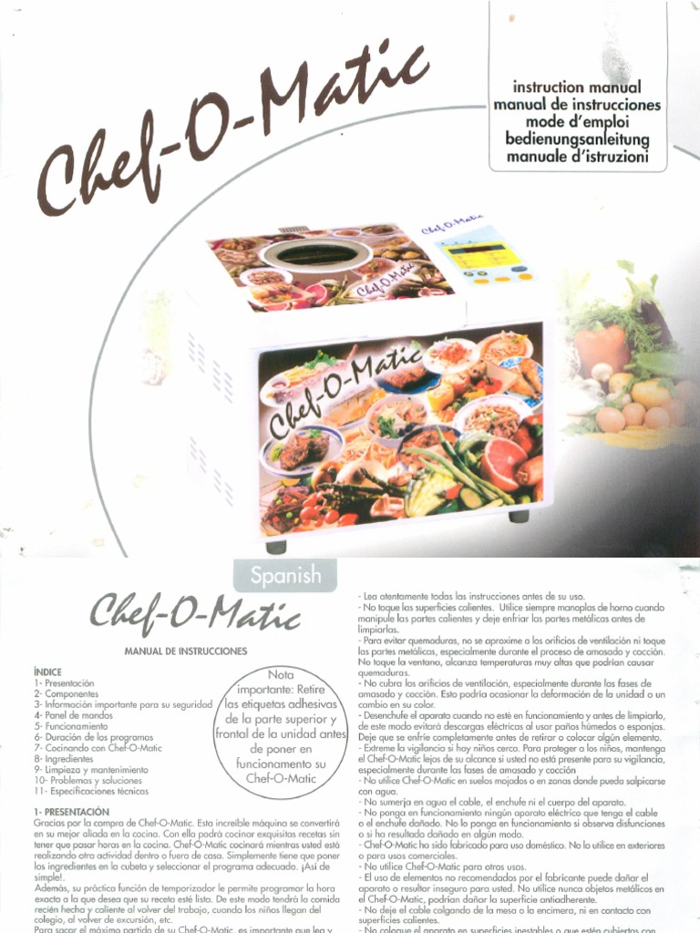 Chef o Matic Manual PDF | PDF