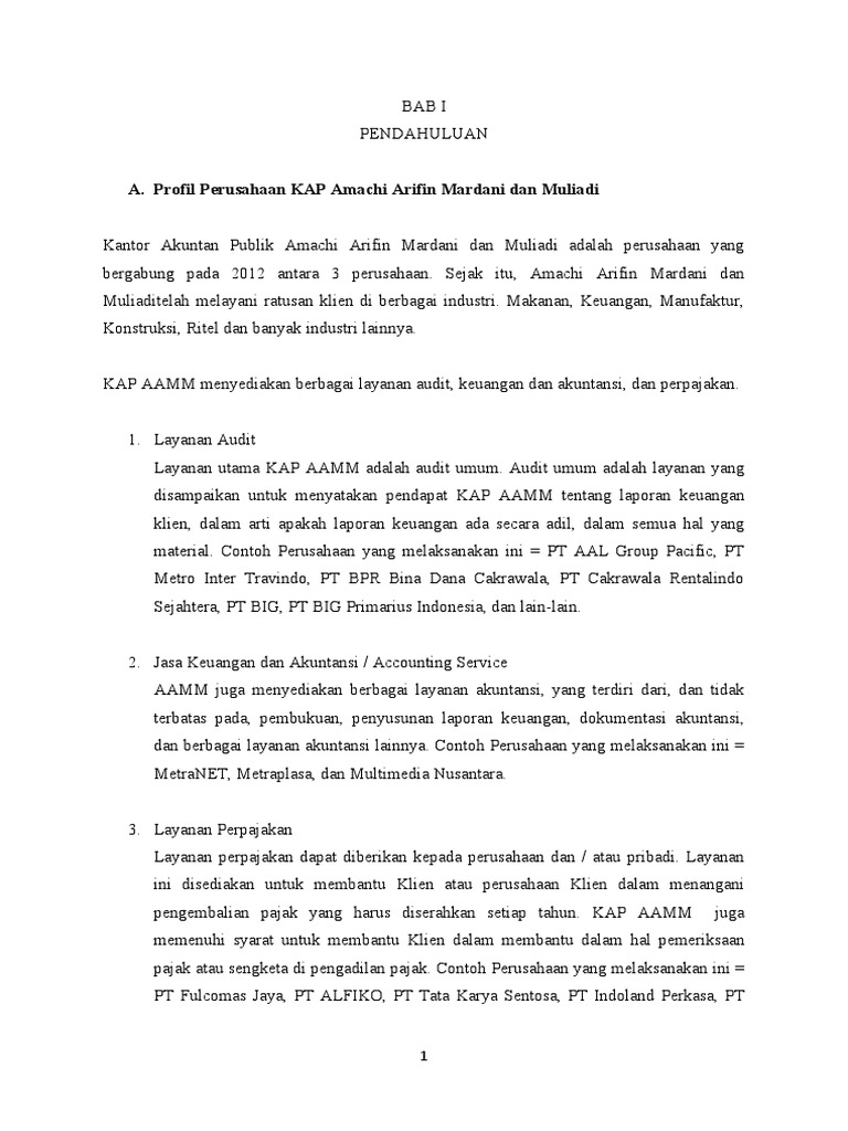Layanan KAP Amachi Arifin Mardani | PDF