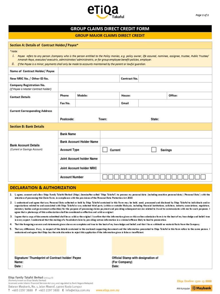 Form Direct Credit | PDF | Payments | Government Information