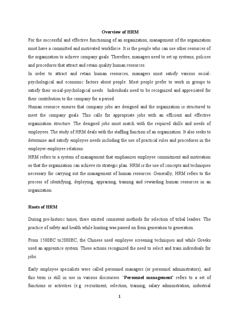 Human Resource Management Principles | PDF | Human Resource Management ...