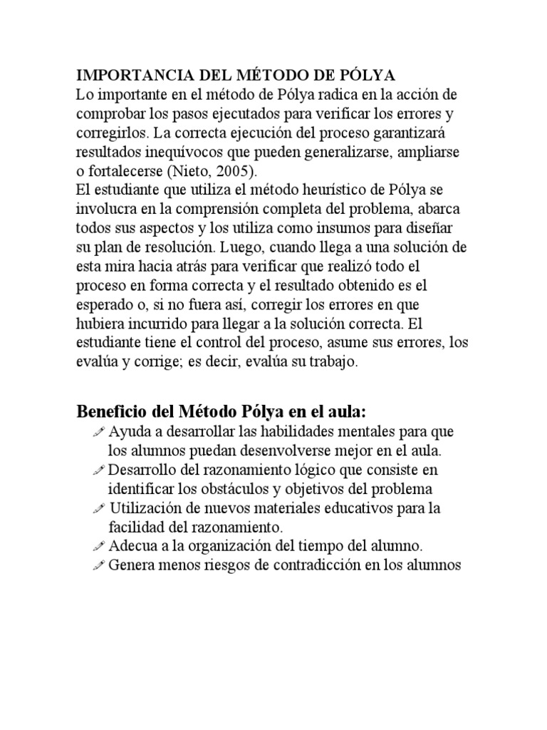 Importancia Del Método de Pólya | PDF