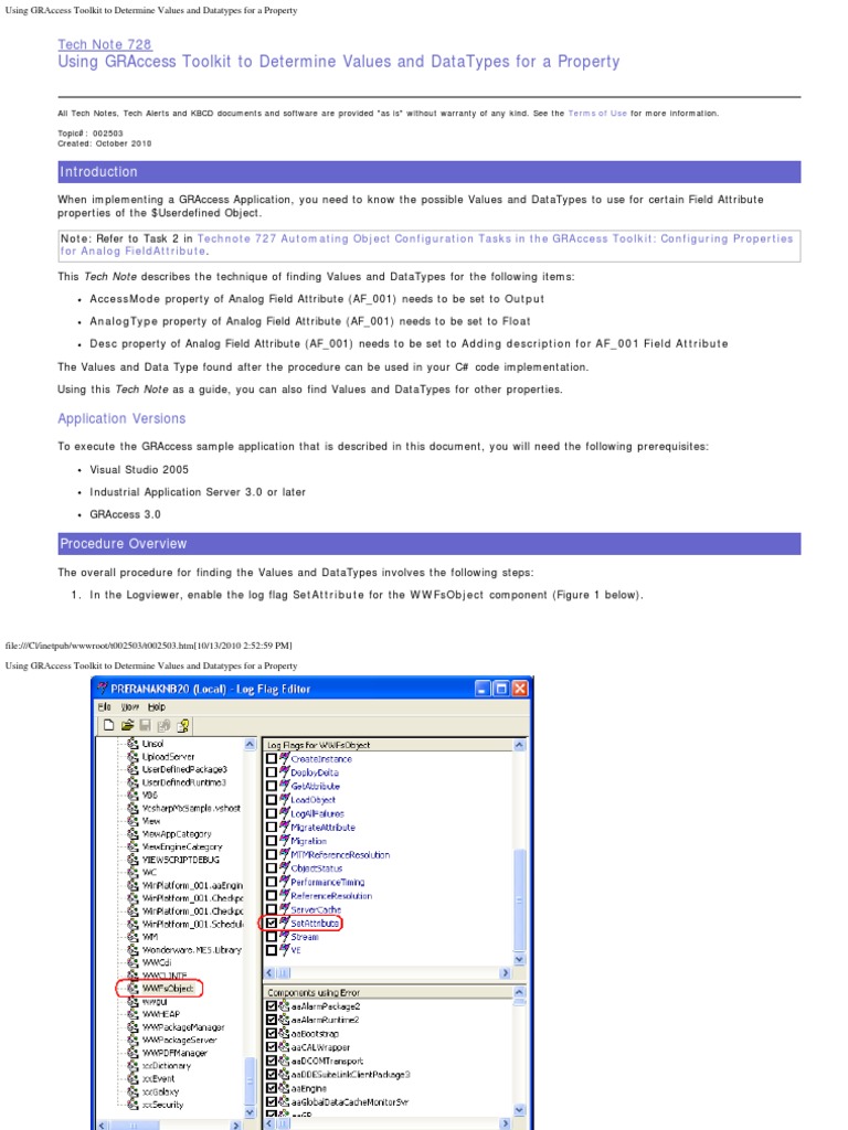 Tech Note 728 - GRAccess Deterine Values and Data Types | PDF | Data ...