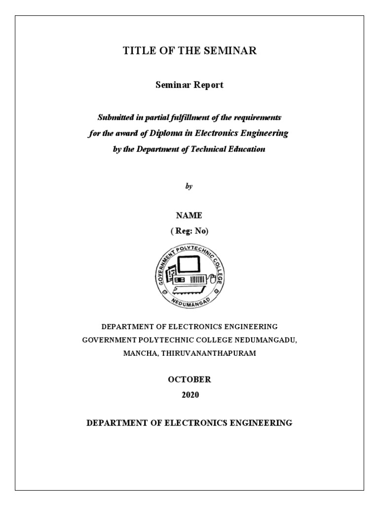 Seminar Report Format | Download Free PDF | Times New Roman | Books