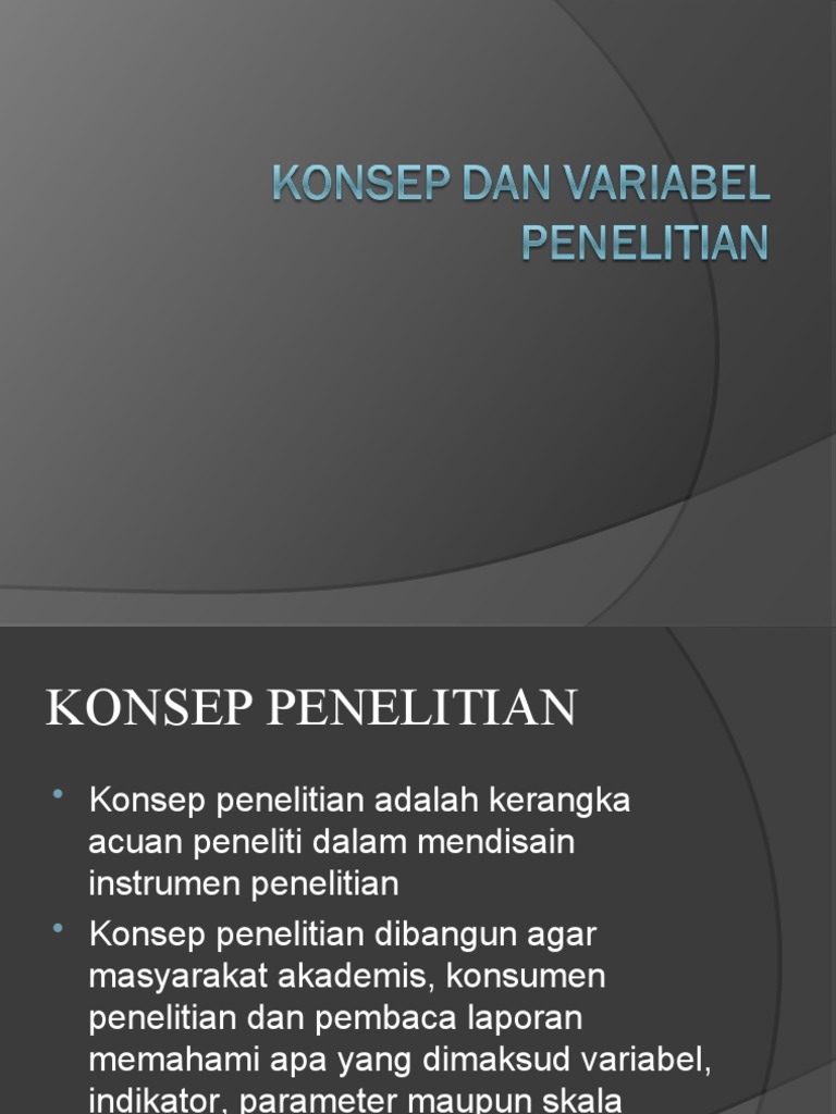 Konsep Dan Variabel Penelitian - Vi | PDF | Karier & Perkembangan ...