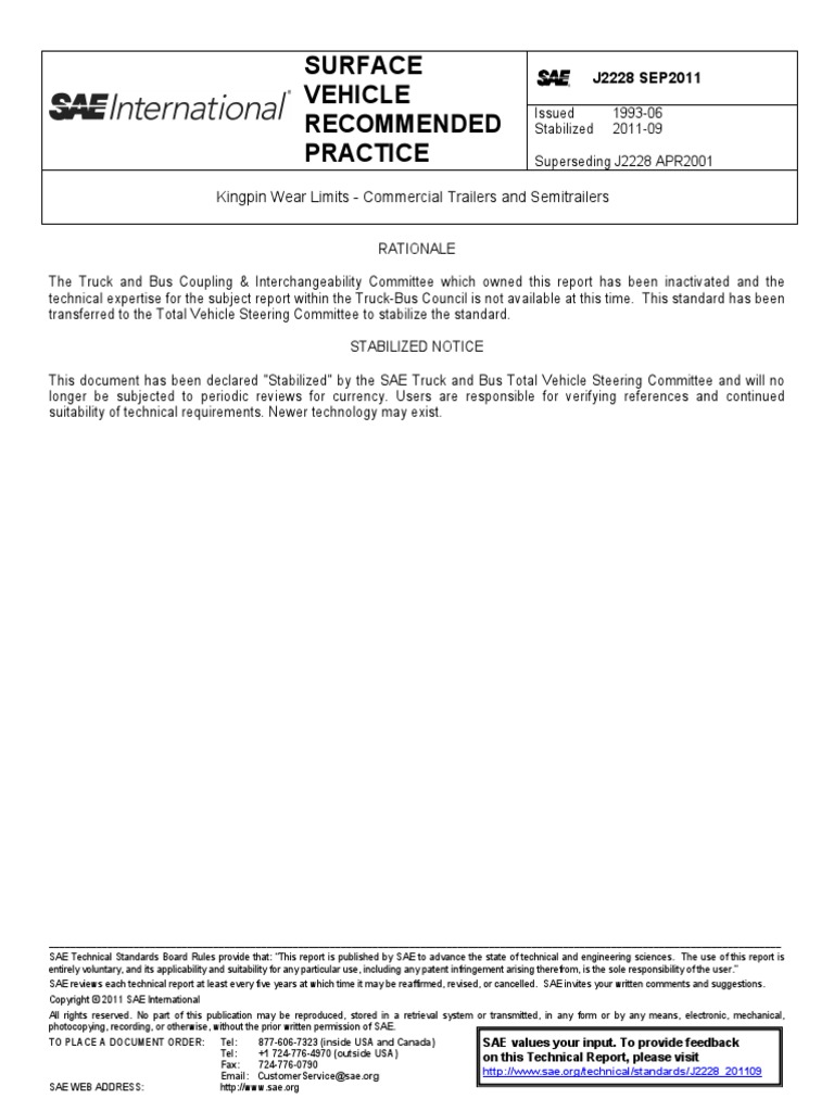 Sae J2228 2011 | PDF | Truck | Intellectual Property Law