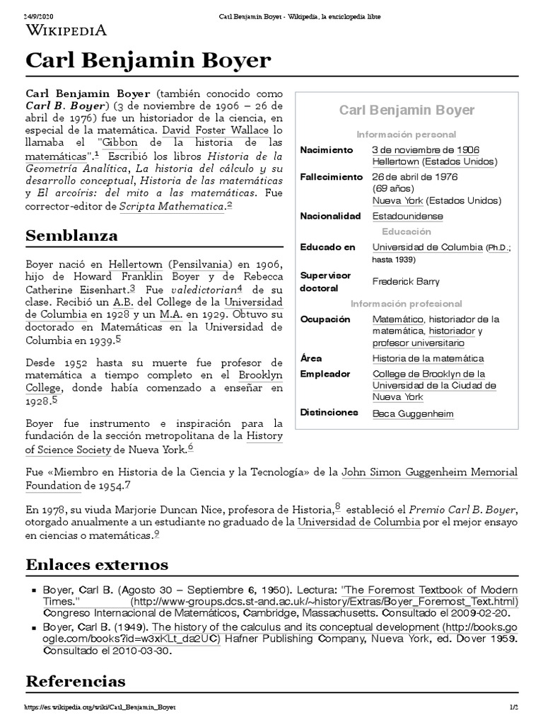 Carl Benjamin Boyer | PDF | Science | Enseñanza de matemática