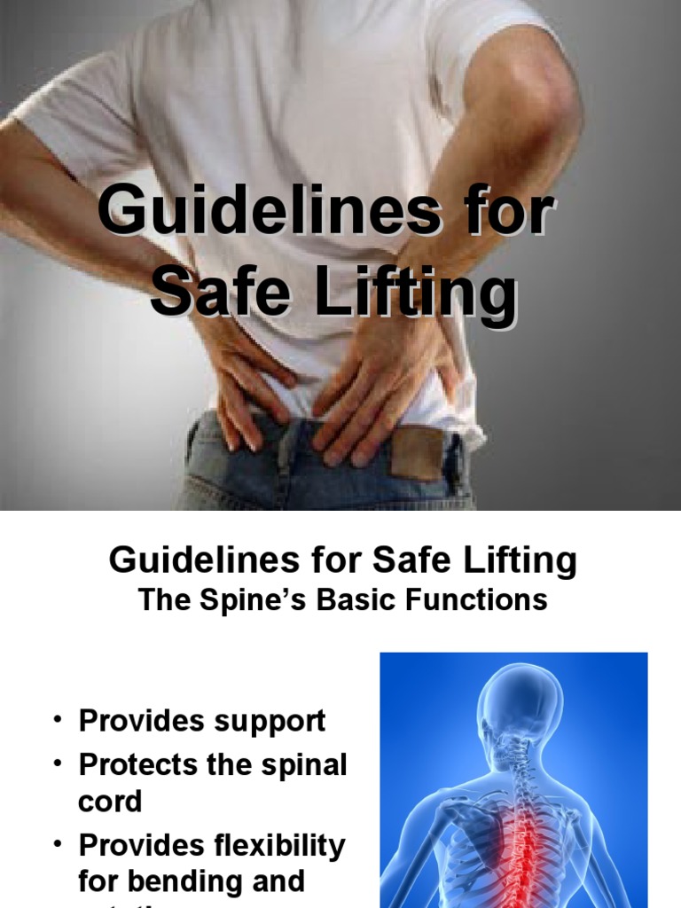 Safe Lifting PPT | PDF | Vertebral Column | Human Body