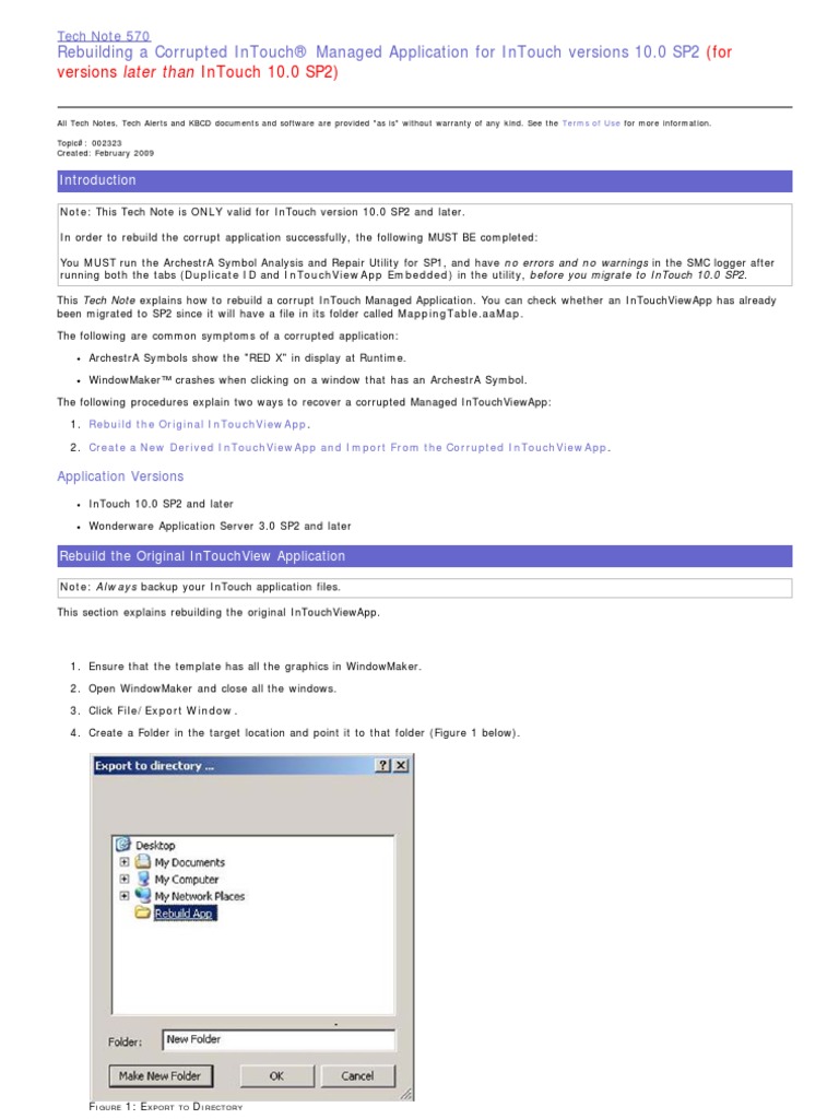 Tech Note 570 - Rebuilding A Corrupted InTouch Managed Application ...