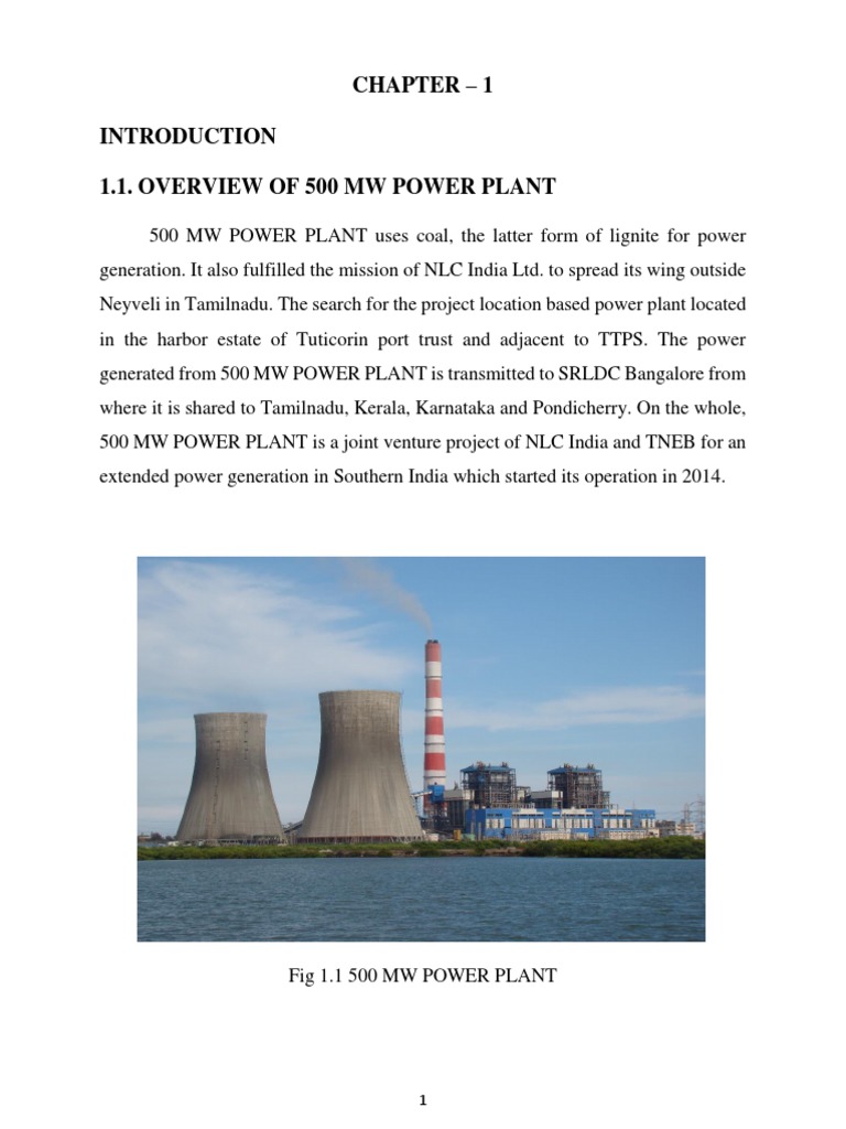 Chapter - 1 1.1. Overview of 500 MW Power Plant | PDF | Boiler | Energy ...