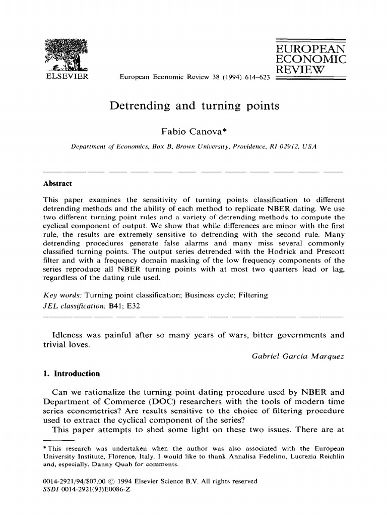 Detrending Methods and Turning Points | PDF | Linear Trend Estimation ...
