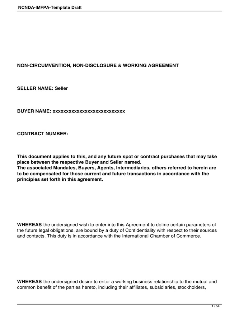 Ncnda Imfpa Template Draft PDF | PDF | Letter Of Credit | Civil Law ...