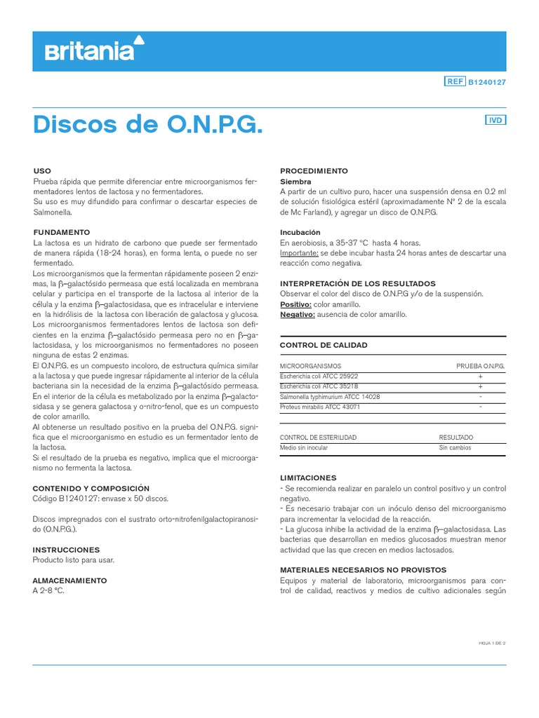 ONPG | PDF | Enzima | Biología Celular)