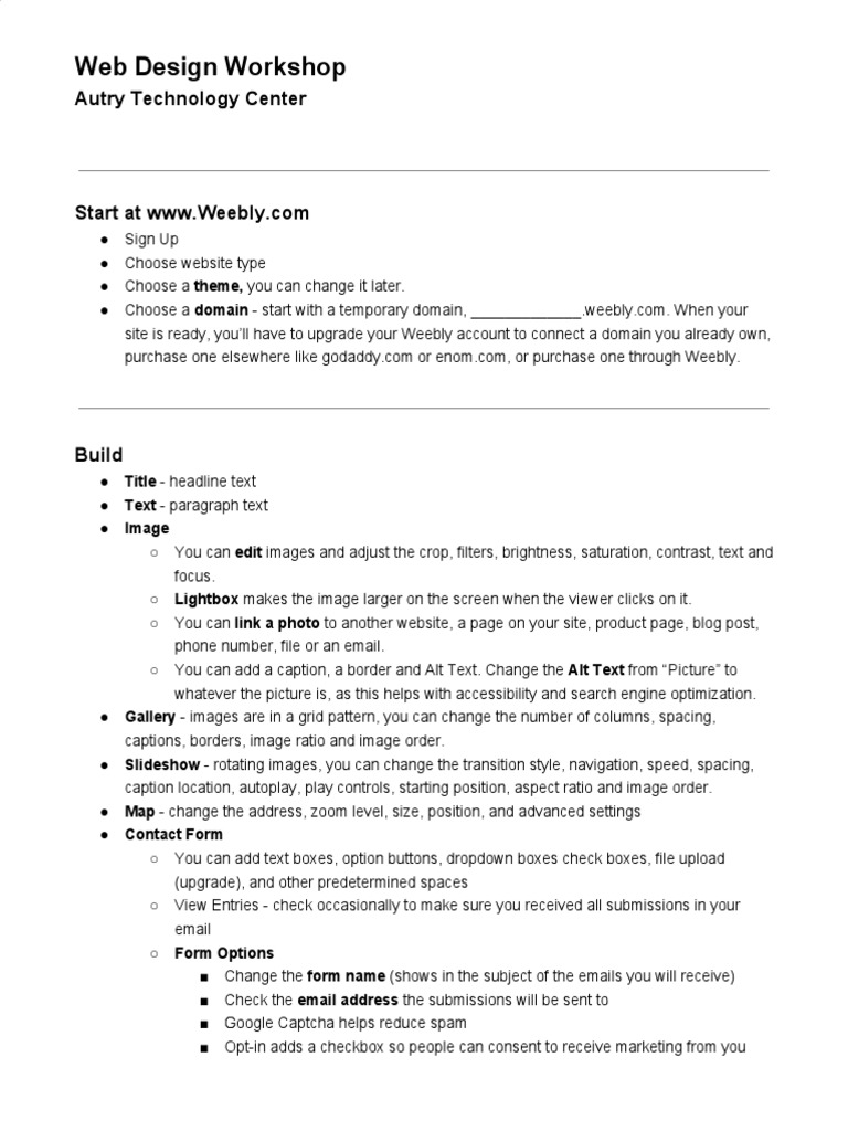 Web Design Workshop Guide | PDF | Search Engine Optimization | Websites