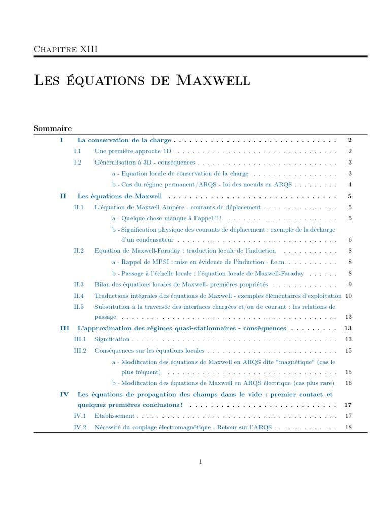 Equations de Maxwell Cours | PDF | Équations de Maxwell | Champ magnétique
