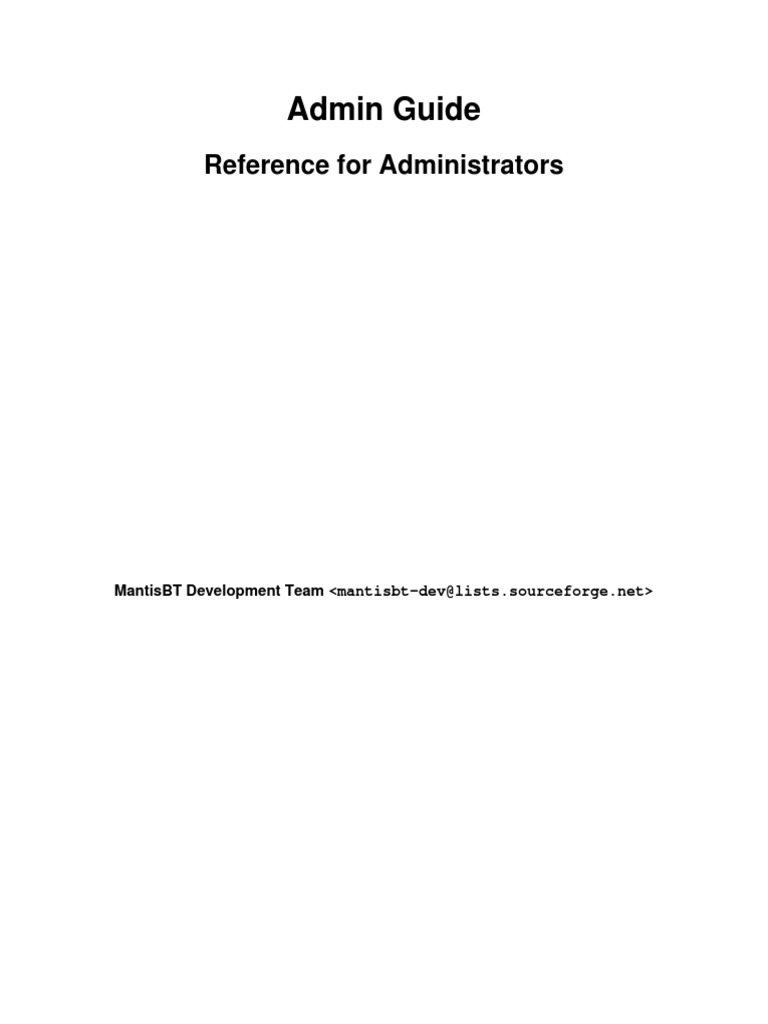Mantis Admin Guide | PDF | Installation (Computer Programs) | Databases