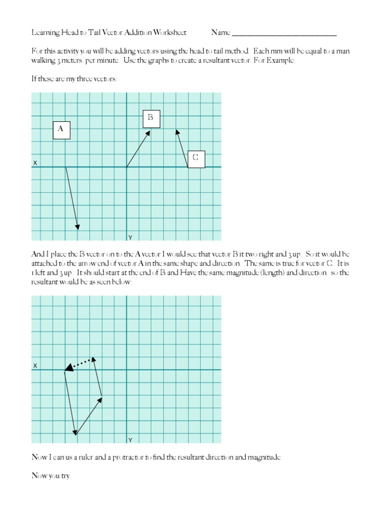 Vector Addition Head To Tail Activity PDF | PDF | Career & Growth ...
