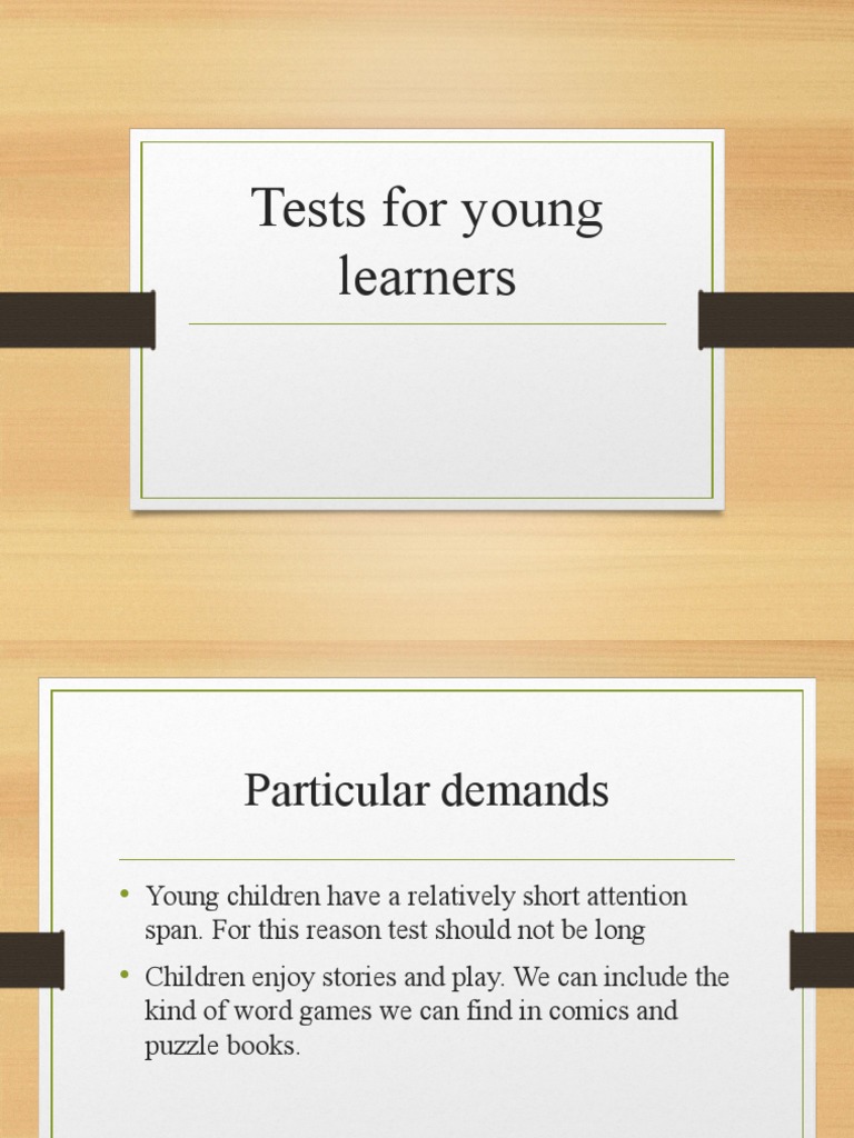 Effective Tests for Young Learners | PDF