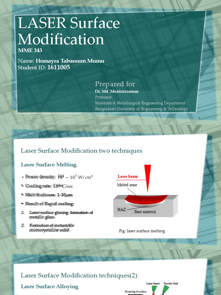 Laser Surface Modification | Download Free PDF | Laser | Mirror