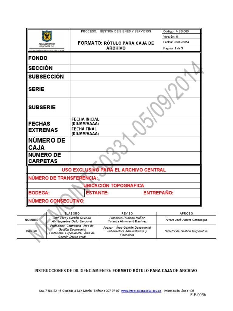 (16092014) Formato Rotulo Caja | PDF | Business